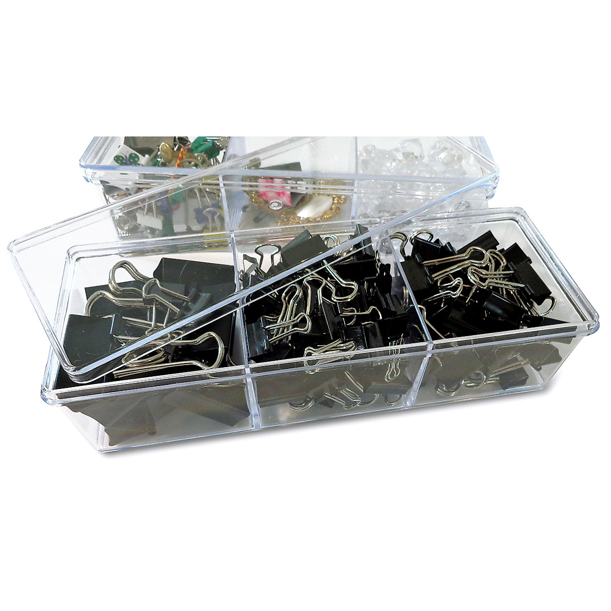 Organizer and Storage With Lid For Makeup, Toiletries, Jewelry, Tea Bags, Crafts and Scrapbook Supplies