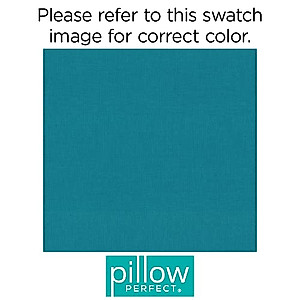 Pillow Perfect Rave Solid Indoor/Outdoor Wicker Patio Sofa/Swing Cushion Tufted, Weather and Fade Resistant, 18" x 45", Peacock