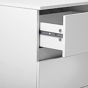 BKEKM Nightstands Bedside Tablewireless Charging Nightstand Remote Control Led Light-Dark End Table USB Charging 2 Drawers Bedside Cabinet Well Made