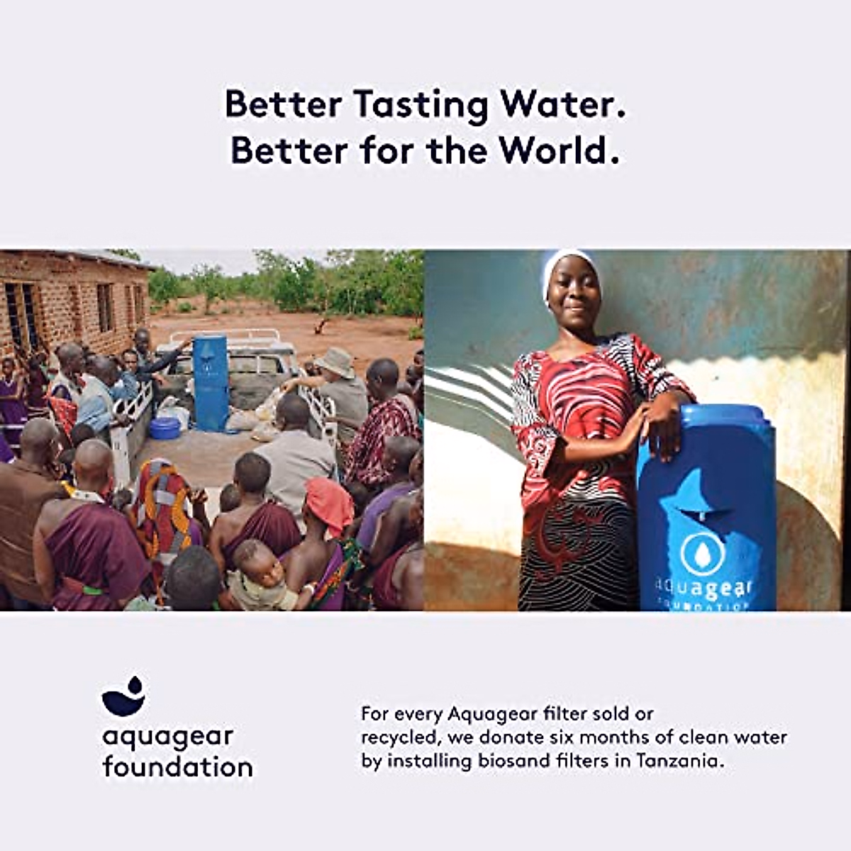 Aquagear Water Filter Pitcher – Lead, Chlorine, PFOA/PFOS, Microplastics Filter, 10 Cup, 120 Gallon Filter Life - Filter Media Made in USA