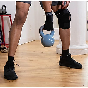 Copper Compression Extra Support Knee Brace - Open Patella Neoprene Stabilizer Design for Sprain, Athletic Injury Recovery - Adjustable for Men & Women - Fits Right/Left Knees - 1 Brace