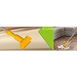 Alpine Commercial Iron Mop Handle for Floor Cleaning - Quick Change Professional Mopping Stick Or Mop Head Replacement Pole W Metal Handle (Fiberglass Jaw Clamp)