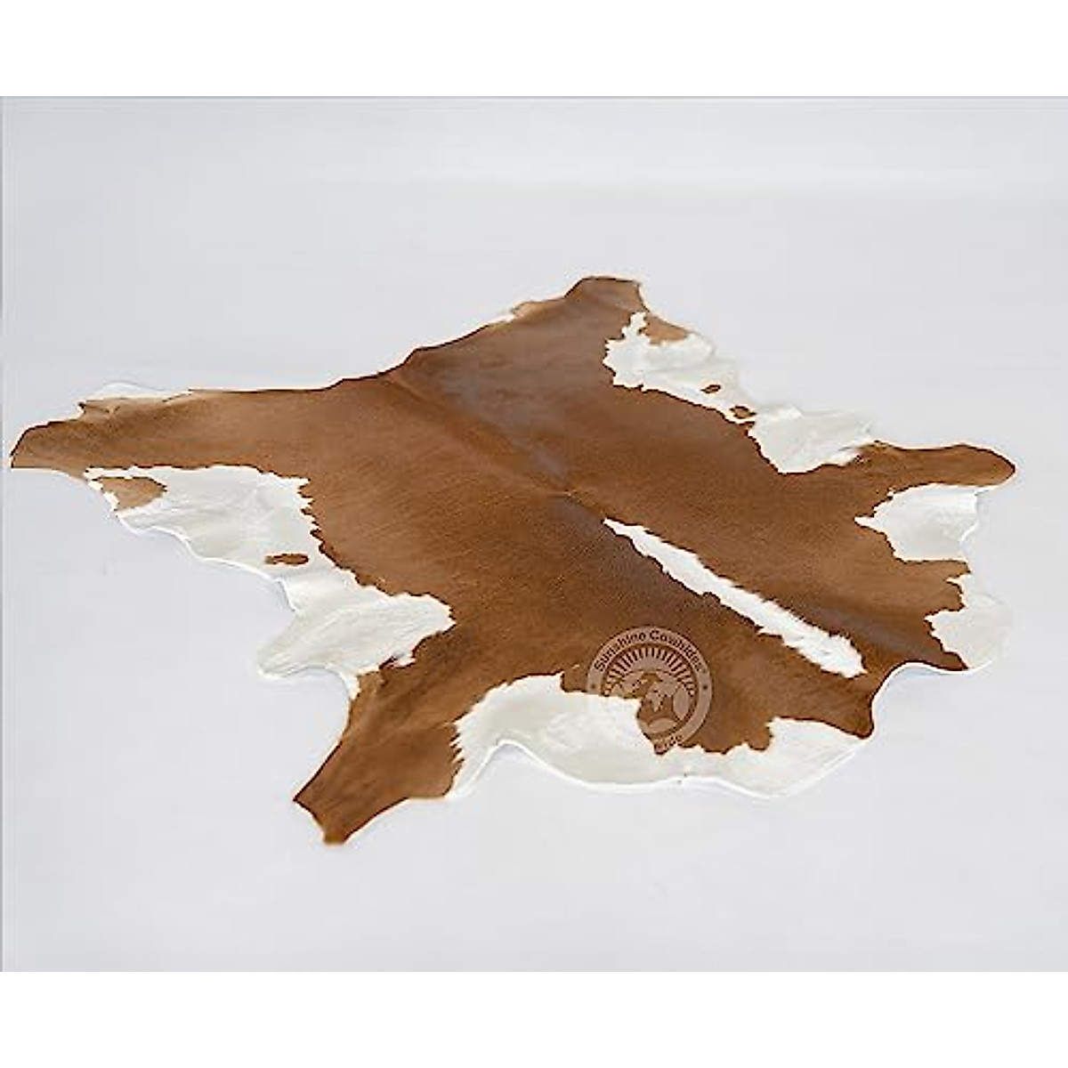 Genuine Calfskin Hereford Calf Hide Cow Skin Cowhide Rug Leather Area Rug 3 x 3 ft.