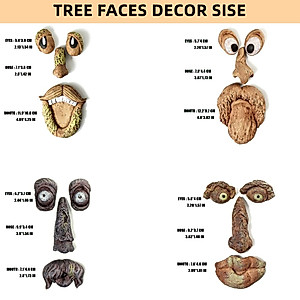 INNOLITES Tree Faces Decor Outdoor, Tree Face Statues Old Man Tree Hugger Bark Ghost Face Decoration Funny Yard Art, Tree Decor Outdoor for Halloween Easter Garden Creative Props (ABCD)