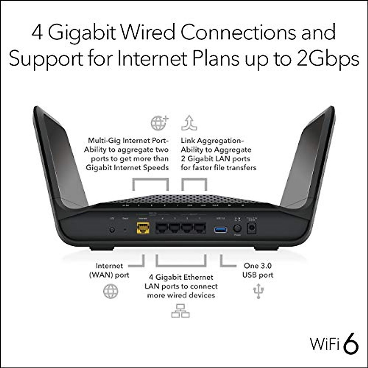 NETGEAR Nighthawk WiFi 6 Router (RAX70) 8-Stream Gigabit Router, AX6600 Tri-Band Wireless Speed (Up to 6.6 Gbps), Coverage Up to 2,500 sq.ft. and 40 Devices