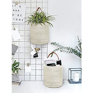 Goodpick Hanging Rope Basket Boho Wall Decor Set (Set of 2)