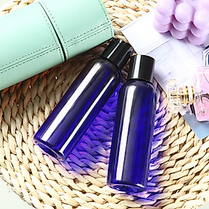 50pcs 4oz Empty Plastic Travel Bottles with Disc Top Flip Cap Small Travel Size Bottles Blue Plastic Bottles Refillable Empty Containers for Shampoo Lotion Liquid Body Soap Cream Toiletries