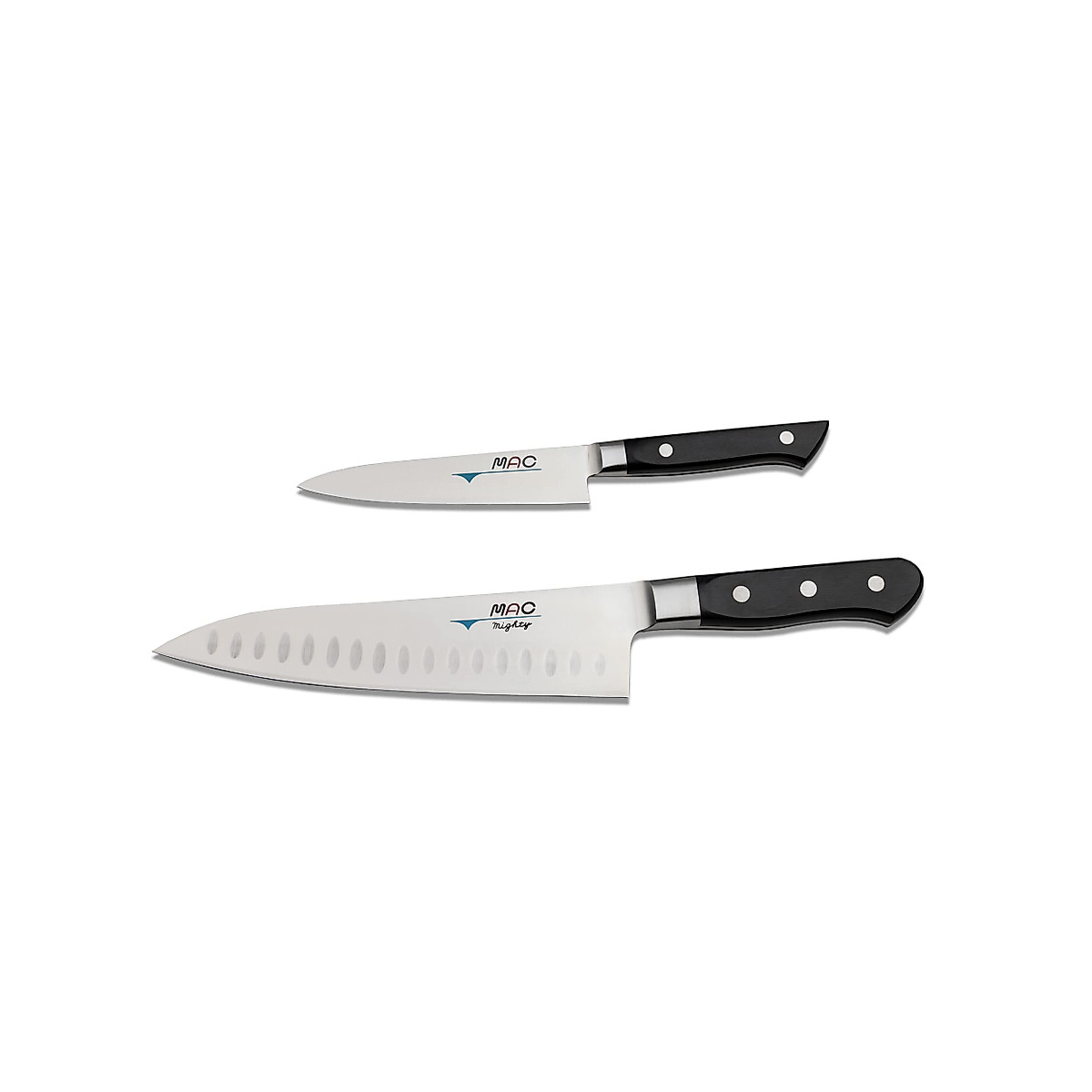 MAC Knife Professional series 2-piece starter knife set PRO-20, MTH-80 Pro series 8" Chef's knife w/dimples and PKF-50 Pro series 5" Paring knife, handcrafted in Seki, Japan