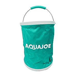 Aqua Joe Set of 3, 3.4 Gallon Folding Buckets, Turquoise