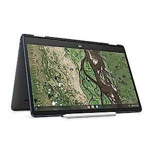 HP Chromebook x360 14b-cb0020ca, Intel Pentium Silver N6000, 8 GB RAM, 128 GB eMMC, Intel UHD Graphics, 2-in-1 Laptop, 14" Diagonal FHD Display, Spruce Blue (Renewed)