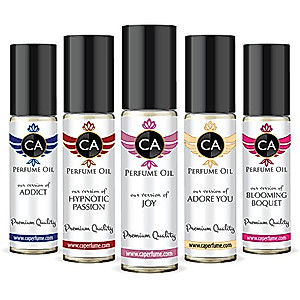 CA Perfume Designer Discovery Set For Women Impression Of (Addict, Hypnotic Passion, Joy, Adore You, Blooming Bouquet) Long Lasting Fragrance Body Oil 10ml x 5
