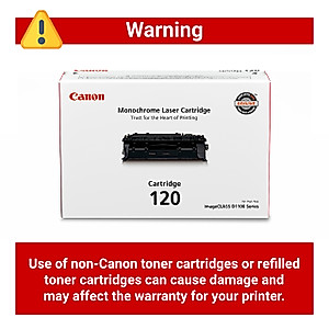 Canon Genuine Toner Cartridge 120 Black (2617B001), 1 Pack for Canon imageCLASS D1120, D1150, D1170, D1180, D1320, D1350, D1370, D1520, D1550 Laser Printer