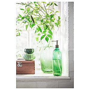 Soap Dispenser for Bathroom, Kitchen Sink, Filling Detergent Liquid. Green/Black, 75 cl (25 oz). Ikea.