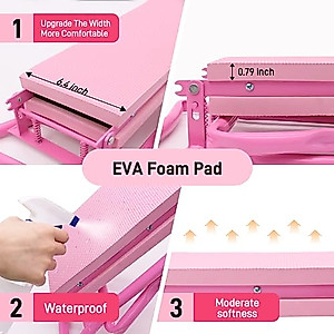 Besiter Garden Kneeler and Seat, Heavy Duty Garden Stool with EVA Foam Pad Protects Knees Back, Folding Gardening Kneeler Bench and Sitting for Camping Great Gifts for Seniors, Women (Pink Seat Only