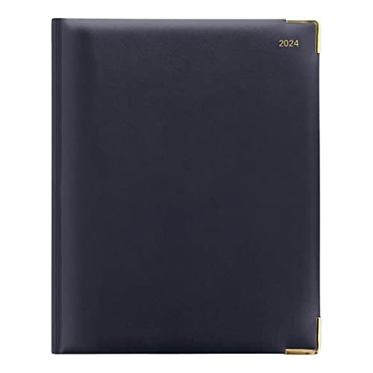 Letts of London Classic Weekly Planner, 12 Months, January to December, 2024, Appointments, Gold Corners, Quarto Size, 10.25" x 8.25", Blue (C32YBE-24)