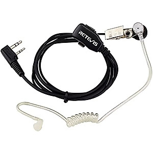 Case of 10, Retevis Walkie Talkies Earpiece with Mic 2 Pin Acoustic Tube Headset Compatible with Baofeng UV-5R Retevis H-777 RT21 RT22 Arcshell AR-5 Two Way Radio