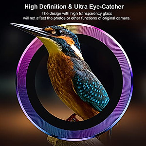 Hoerrye for Samsung Galaxy S23 Ultra Camera Lens Protector, Case-Friendly, 9H Tempered Glass Anti-Scratch, Space Titanium Military-Grade Protection Circle, Removal Tool (Colorful)