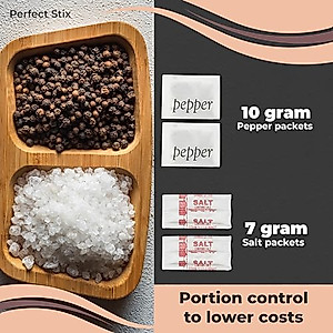 Perfect Stix - Salt and Pepper Packets-200 Salt and Pepper Packets Combo -100 of Each (200 Total Packets)