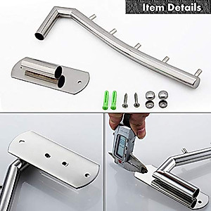 Folding Wall Mounted Clothes Hanger, Adromy Stainless Steel Clothes Holder Swing Arm Closet Drying Rack Clothing Hanging System Heavy Duty Closet Storage Organizer 2 Pack