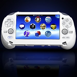 CHENLAN L2 R2 Trigger Hand Grip Shell Controller Protective Case for Playstation PS Vita 1000 （White）