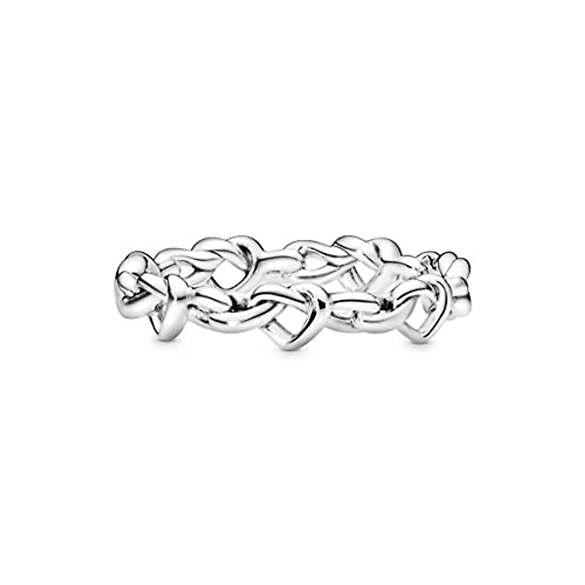Pandora Knotted Hearts Ring - Symbol of Unbreakable Love - Promise Ring for Women - Layering or Stackable Ring - Gift for Her - Sterling Silver - Size 7.5