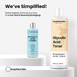 Glycolic Acid Toner for Face - Facial Toning Solution - 8% Glycolic Acid - Hydrating, Anti-Aging, Exfoliating Face Toner for Women & Men - with AHA, Aloe Vera, & Rosemary Extract Skin Toner - 8 Fl Oz