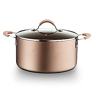 NutriChef Durable Non-Stick Cookware Dutch Oven, Large Pot | 5 Quarts, Compatible Models NCCW14S & NCCW20S, One Size, Brown