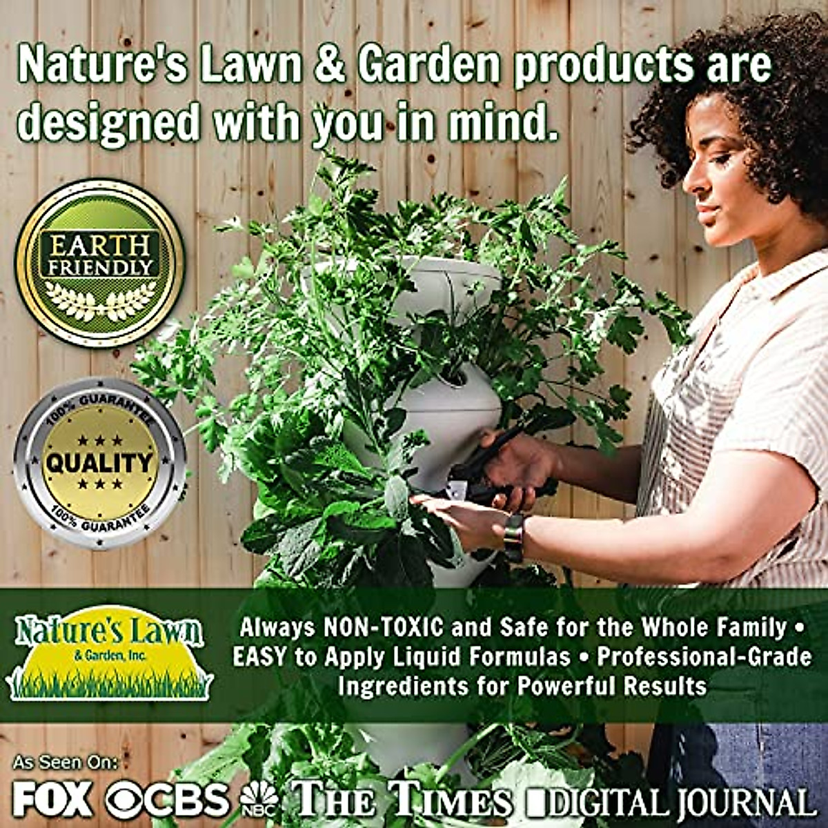 Nature’s Lawn & Garden - Bio-Enhanced 10-8-8 All Purpose Plant Food - Balanced Fertilizer w/Humic & Fulvic Acid, Kelp, Molasses - for Garden, Trees, Shrubs, Houseplants - Non-Toxic, Pet-Safe, 1 Gal