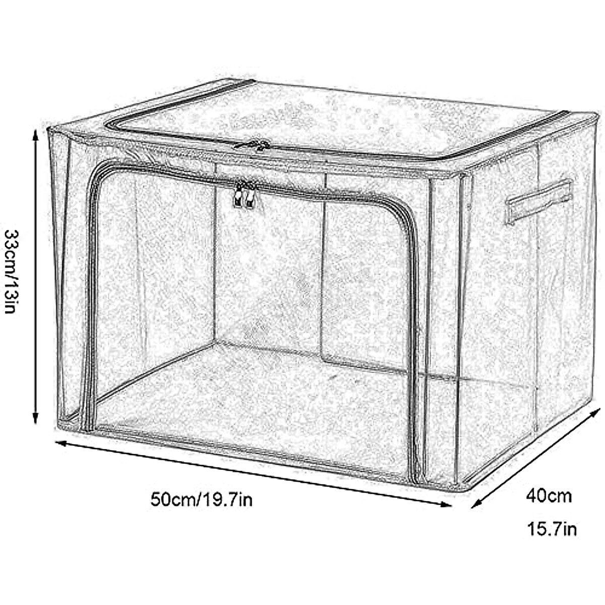 ZyHMW Large Clothes Storage Bag Organizer, 66L Clothes Storage Bins, Foldable Closet Organizers Storage Containers (Color : Bb) (Color : Bb)