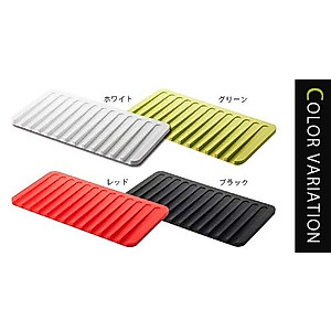 Yamazaki Home Self Draining Tray-Drying Board, Dish Drainer Mat, One Size, Black