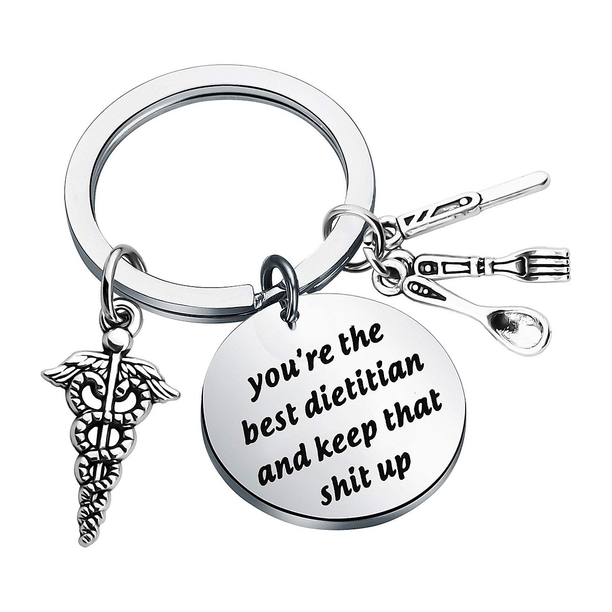 bobauna Dietitian Keychain You're The Best Dietitian And Keep That Shit Up Appreciation Gift For Dietitian Nutritionist (best dietitian keychain)