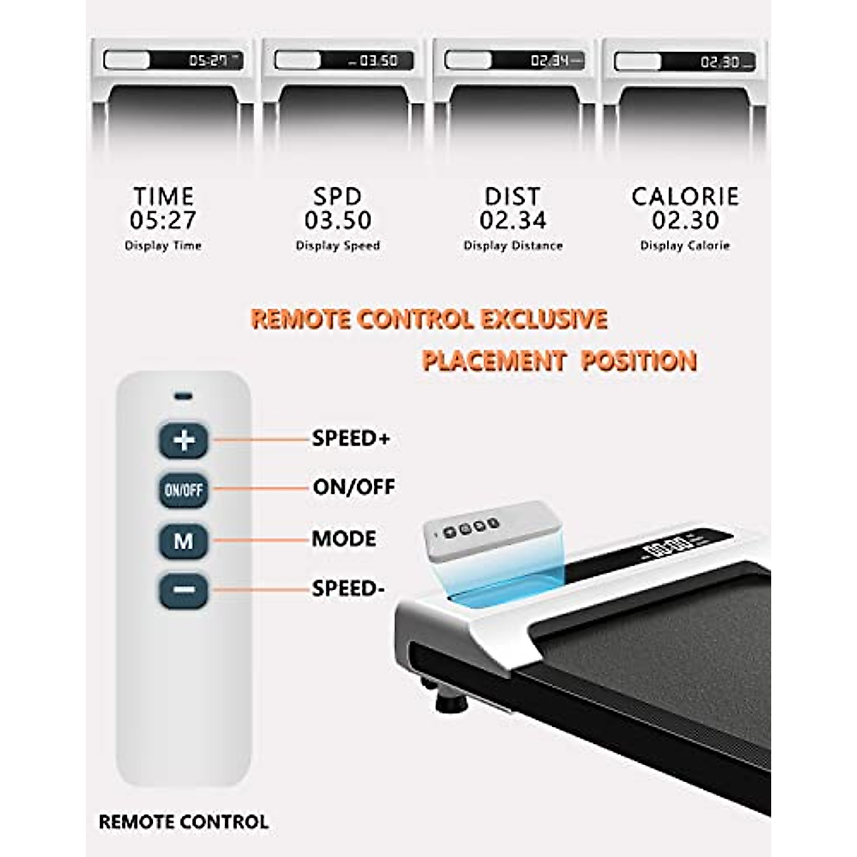 JURITS Walking Pad 2 in 1 for Walking and Jogging, Under Desk Treadmill for Home Office with Remote Control, Portable Walking Pad Treadmill Under Desk, Desk Treadmill in LED Display