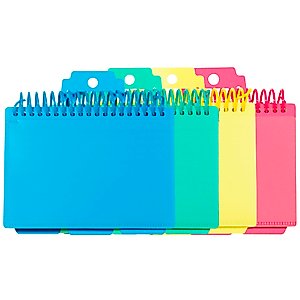 C-Line Spiral Bound Index Card Notebook with Tabs, Includes 60 Ruled 3 x 5 Inch Index Cards, 1 Notebook, Color May Vary (48750)