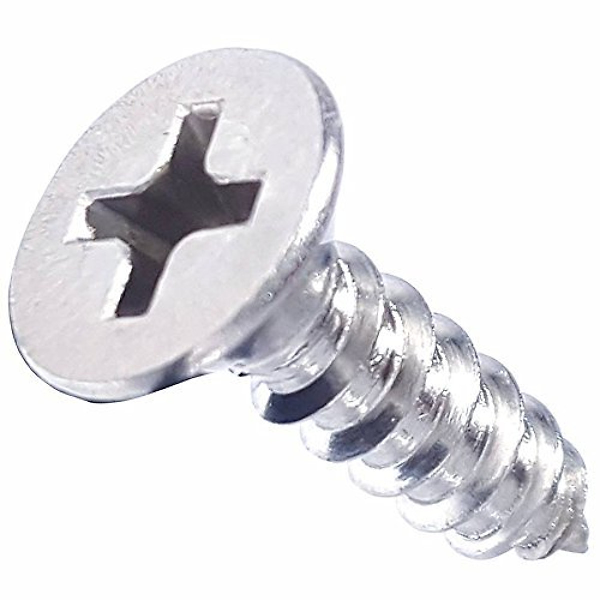 #6 x 3/8" Flat Head Wood Screws, Phillips Drive, Type 316 Marine Grade Stainless Steel, Full Thread, Bright Finish, Quantity 25 by Fastenere