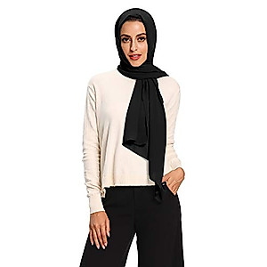 Txameru Hijab for Women Chiffon Hijab Scarfs for Women Shawl (Black)