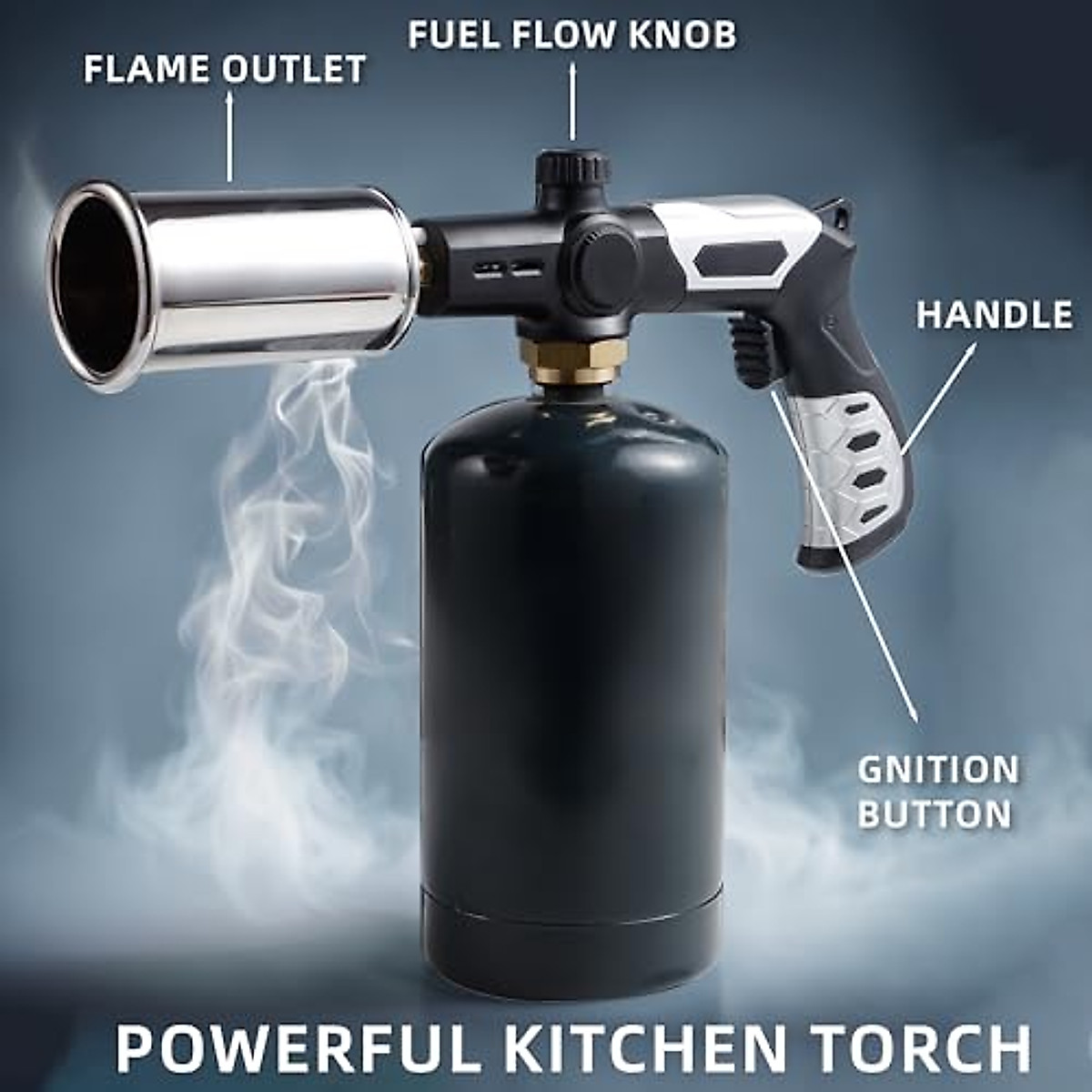 Amor En Casa Powerful Cooking Propane Torch, Charcoal Torch Lighter, Grill Flame Thrower for Sous Vide Charcoal Torch Lighter BBQ Searing Steak,Creme Brulee,Christmas Gifts - Propane Tank Not Included
