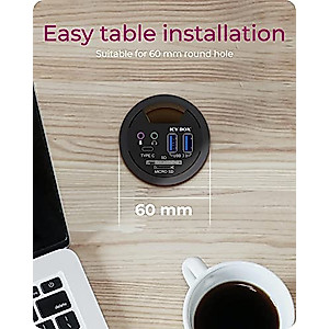 Icy Box Black Black Mit Audio EIN- und Ausgang