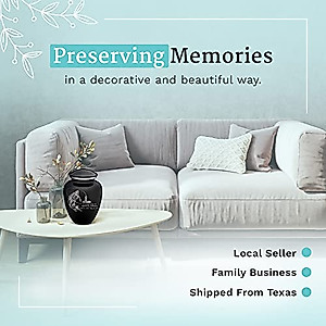 GetUrns - Embrace Fisherman Urns for Human Ashes, Cremation Urns for Adult Ashes Men & Women, Cremation Urn for Home, Vault, or Niche, 200 cu. in, Custom Single Engraving, Black
