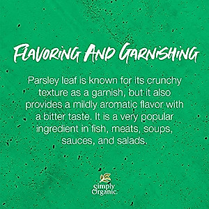 Simply Organic Parsley Flakes, 0.26-Ounce Jar, Fresh, Green-Leafy Taste, Vibrant Color Italian Parsley, Kosher, Organic