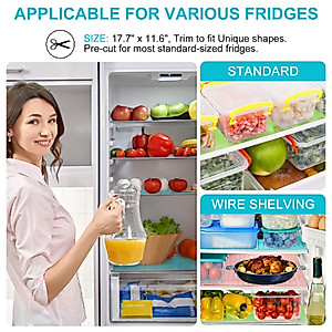 Honeydak 32 Pcs Refrigerator Liners Washable Mats Liner Covers Pads Waterproof Oilproof No BPA Home Kitchen Gadgets 17.7 x 11.6 inches