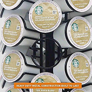 K Cup Holders,K Cup Holder, K Cups Holder,K Cup Carousel, Coffee Pods Holder Storage Organizer Stand,Comes All in One Piece,No Assembly Required,1 Count,Black (Capacity of 40 Pods) (Holds 40 Pods / Heavy Duty Base, Matte Black)