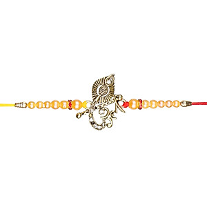 CHERKRAFT Jai Shree Krishna Morpank Flute Rakhi for Brother (Pack of 1) Rakhi Thread for Men/Boy Raksha Bandhan (Design 3, Standard)