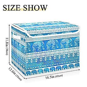 Elephants Storage Bins with Lids for Organizing Lidded Home Storage Bins with Handles Oxford Cloth Storage Cube Box for Toys