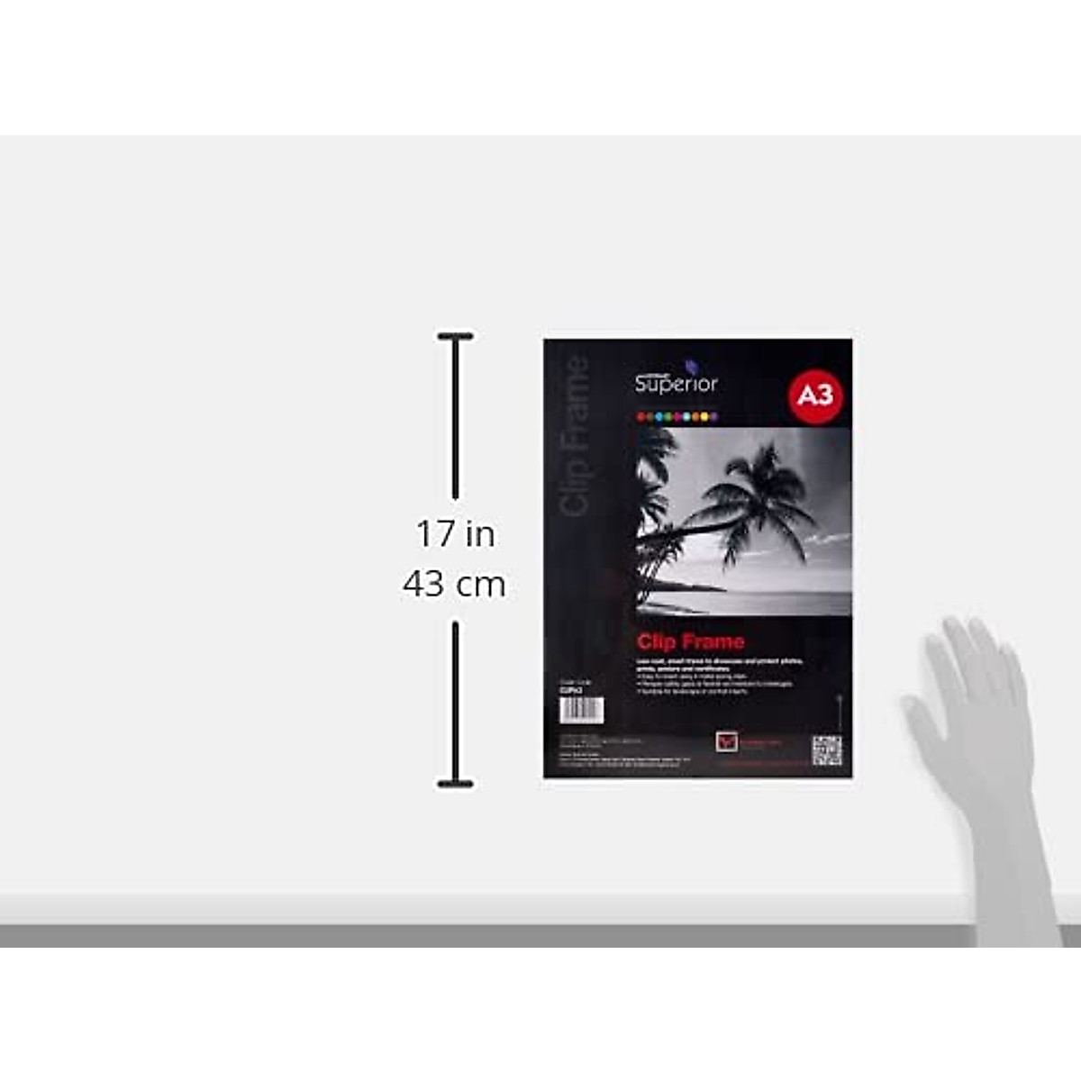 SECO, CLIPA3 - Clip Frame for Pictures and Posters, Landscape Or Portrait Format, Perspex Safety Glass A3 Size