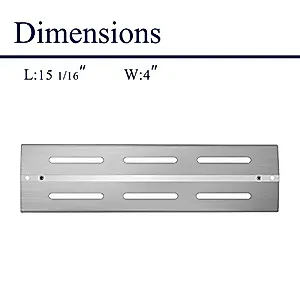 Folocy 15 1/16" Grill Heat Plates Shield Tent for Kenmore 141.16325, 141.16673, 16327, P01705009E, P01708034E, P02008010A, P02008029A Models, Grill Chef PAT502, BBQ Gas Grill Replacement Parts