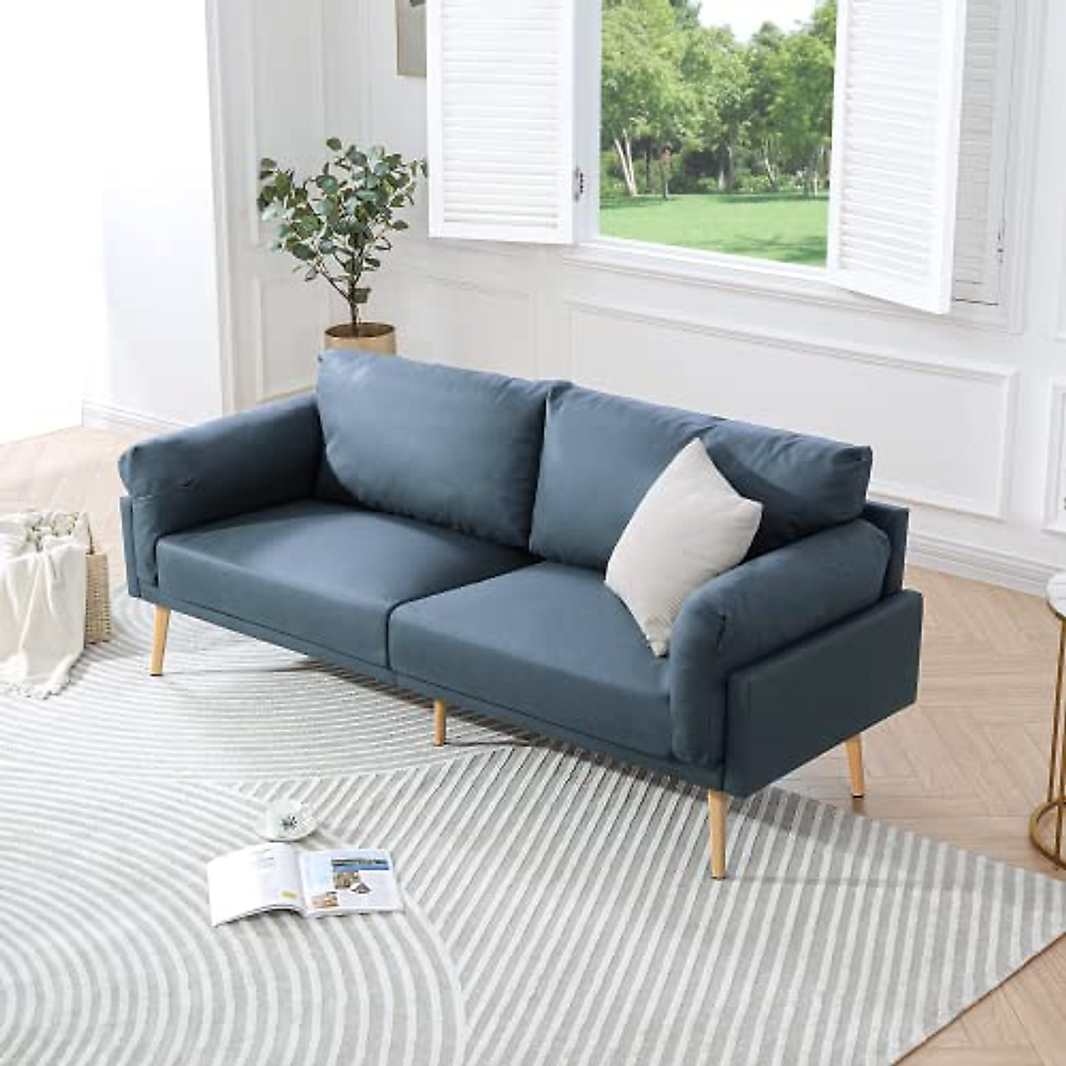 Vonanda Fabric Sofa, Blue Couch Upholstered Sofa, 72 Inch Blue Sofa, Modern Sofa for Living Room, Couch for Small Spaces, Apartment Sofa, Also for Bedroom, Office, Blue