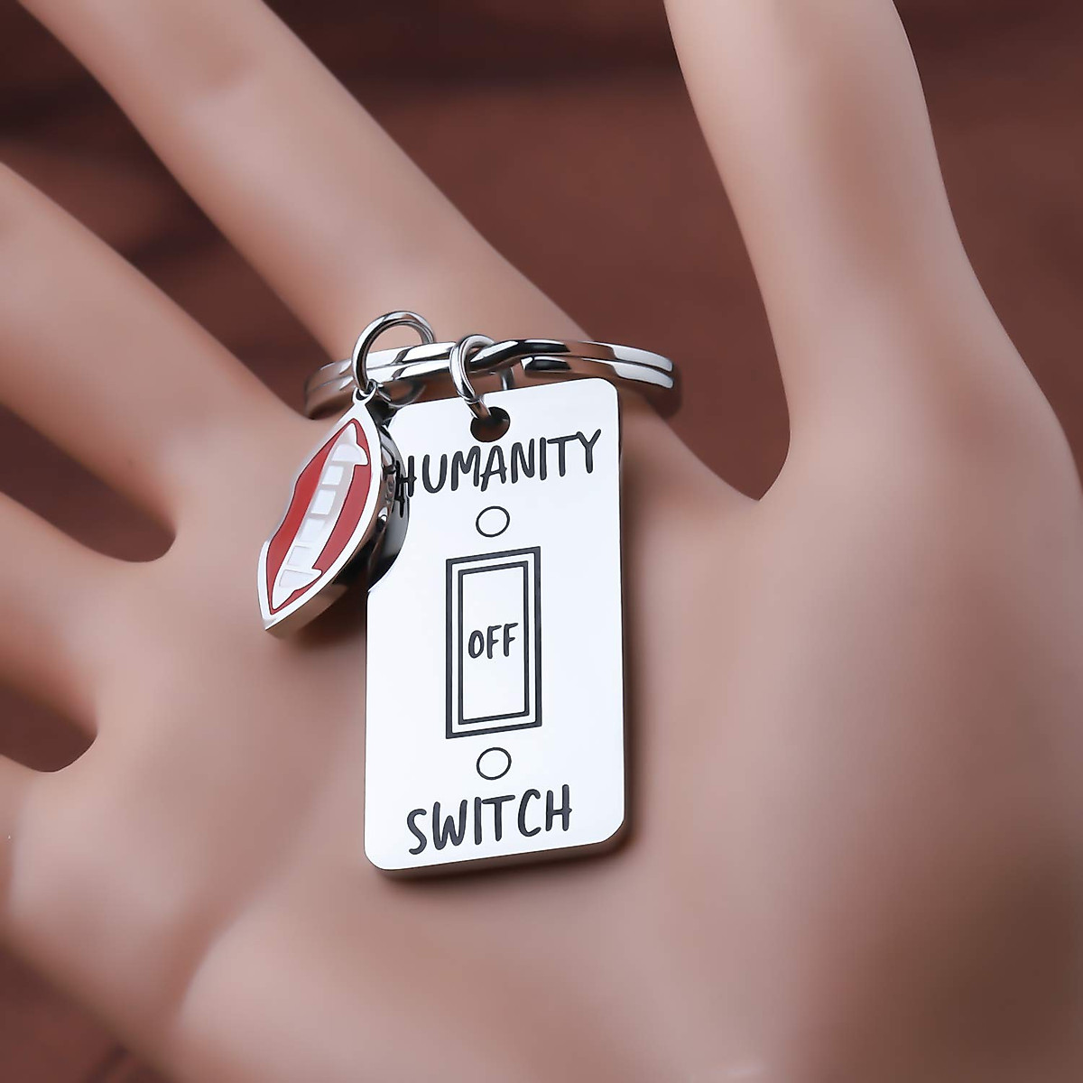 BLEOUK The Vampi Inspired Gift Humanity Switch Off Keychain for Fans Fandom (HUMANITY SWITCH OFF)