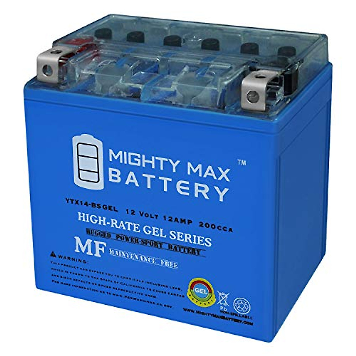 Mighty Max Battery YTX14-BS GEL Battery for Honda TRX450ES Foreman ES 4x4 1998-2001