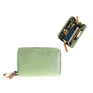 Kososuru Small Makeup Bag for Purse Portable Waterproof Cosmetic Bag Travel Makeup Pouch for Women (Green, Square)