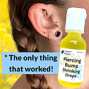 Urban ReLeaf Piercing Bump Shrinking Drops! Keloid Bumps Gentle Effective Aftercare Solution. Natural Essential Oils. Fast Removal Help for Scars Nodules Cartilage Nose Ear Spots. Clean Soothe